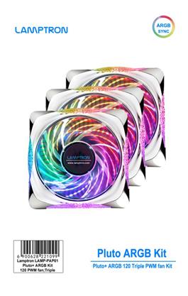 Lamptron Pluto+ ARGBKit - PWM fan - 120mm,Triple Kit - Lamps